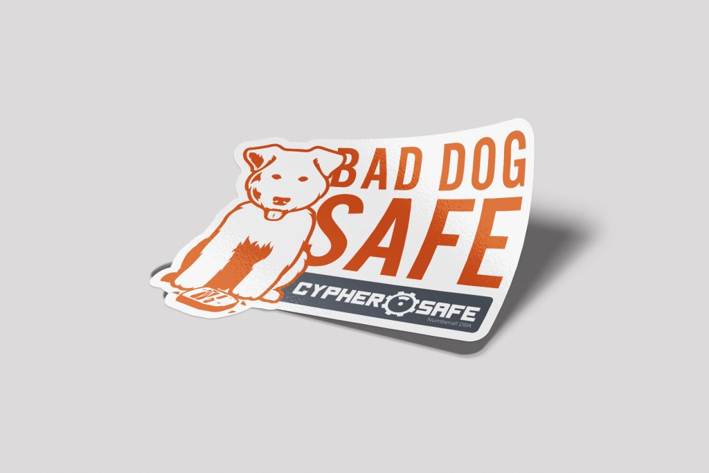 Bad Dog Sticker | Pet Proof Metal Wallet | CypherSafe